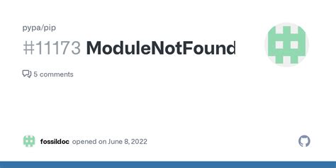 ModuleNotFound Issue 11173 Pypa Pip GitHub