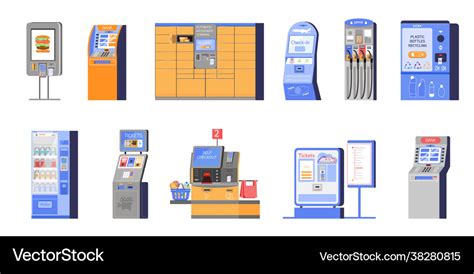 Self Service Terminals Collection Royalty Free Vector Image