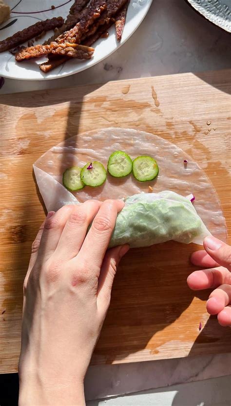Tempeh Spring Rolls With Hoisin Peanut Sauce The Foodie Takes Flight