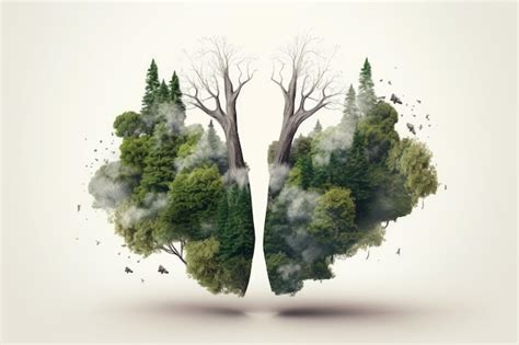 Premium Ai Image Deforestation S Lungs Like Shape Concept For Forest