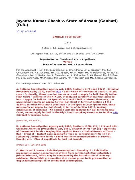 Jayanta Kumar Ghosh V Download Free Pdf Bail Criminal Procedure