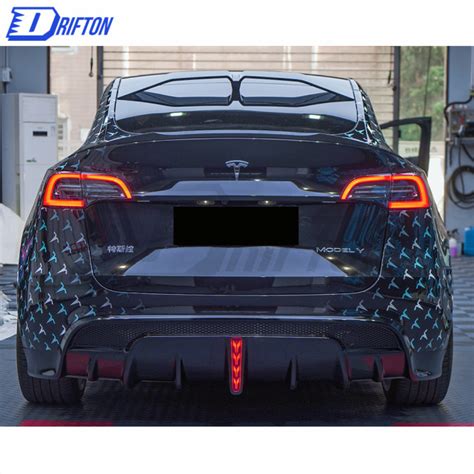 Sd Style Dry Carbon Fiber Rear Diffuser For Tesla Model Y 2020 2021