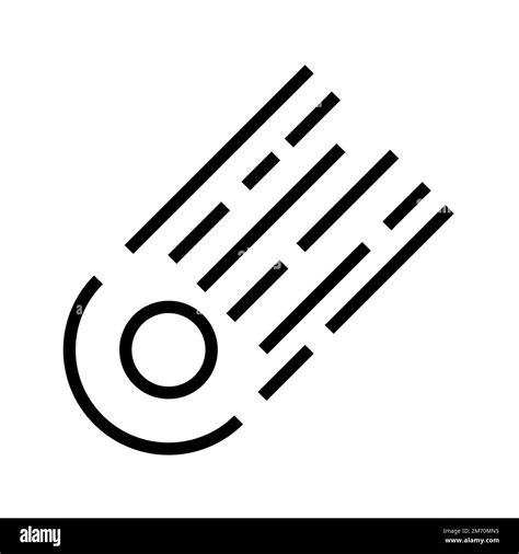 Meteor Icon Line Isolated On White Background Black Flat Thin Icon On Modern Outline Style