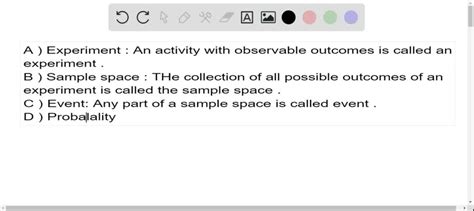 solved define the key terms a experiment b sample space c event d