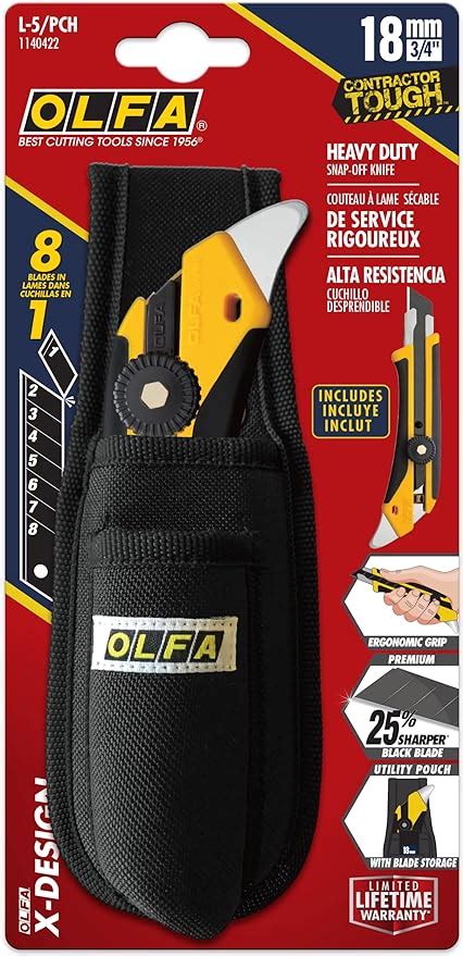 OLFA 18mm Heavy Duty Utility Knife With Holster Pouch L 5 PCH