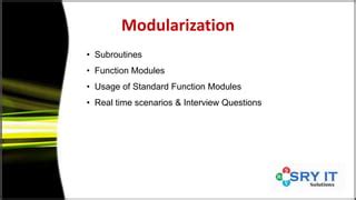 Sap Abap Course Content PPT