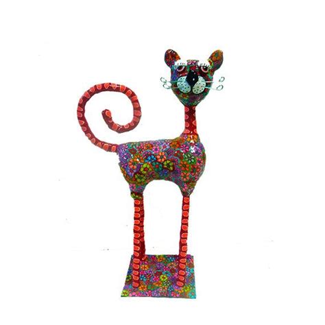 Colorful Polymer Clay Fat Cat Figurine Cat Lover T Fat Cat