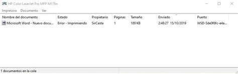 solucionado error al imprimir en hp color laser jet pro mfp m1