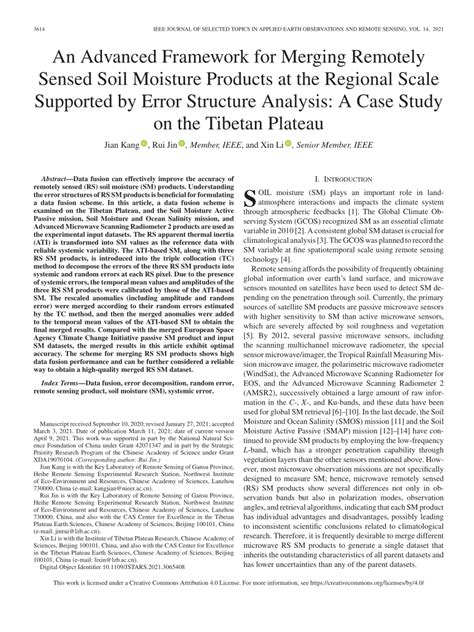 Pdf An Advanced Framework For Merging Remotely Sensed Soil Moisture
