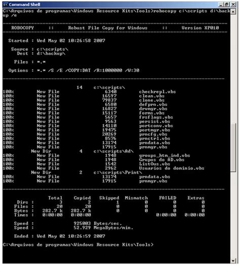 Robust File Copy Copiando Dados Com O Robocopy Devmedia