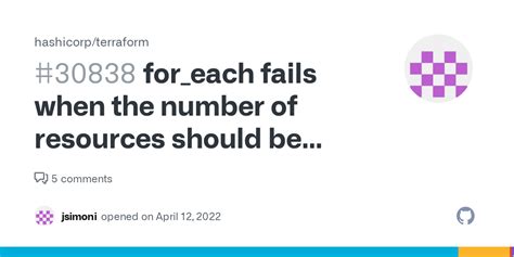 Foreach Fails When The Number Of Resources Should Be Known · Issue