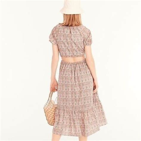 J Crew Dresses J Crew Liberty Organic Cotton Side Cutout Dress In