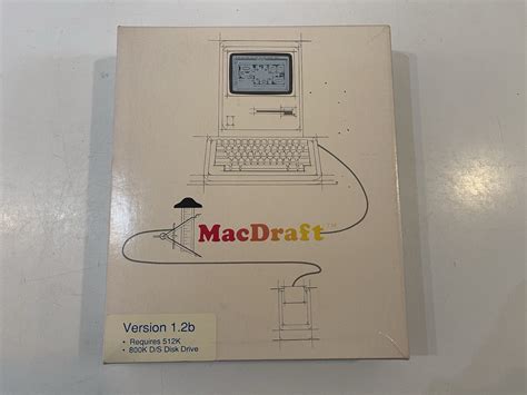 Vintage Macintosh Macdraft 12b Cad Software 35” Floppy For Sale