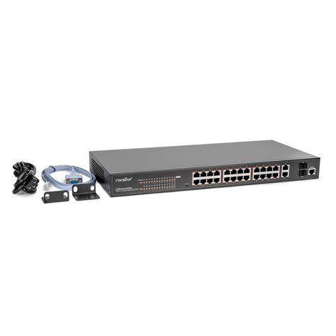 Solidconnect Scm28 24 Port Poe Gigabit L2 Managed Ethernet Switch 2 Port Gigabit Rj45 And 2