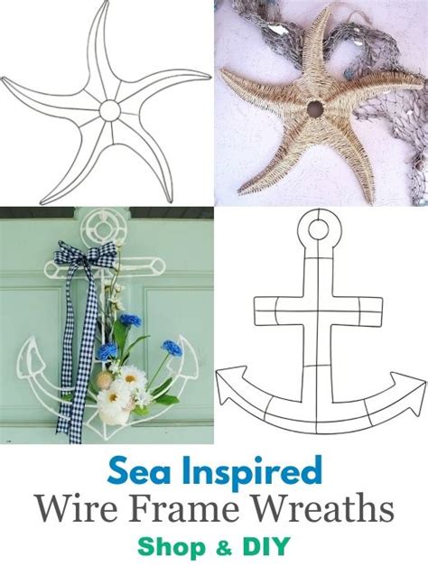 Wrapped Decorated Coastal Wire Wreaths Shop DIY Starfish Anchor