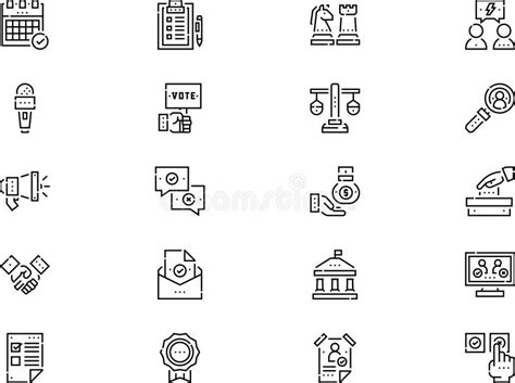 Voting Elections Icons Collection Is A Vector Illustration With