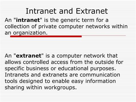 Intranet And Extranet Ppt
