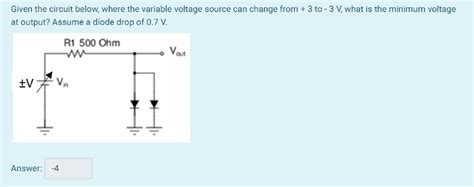 Solved Given the circuit below, where the variable voltage | Chegg.com