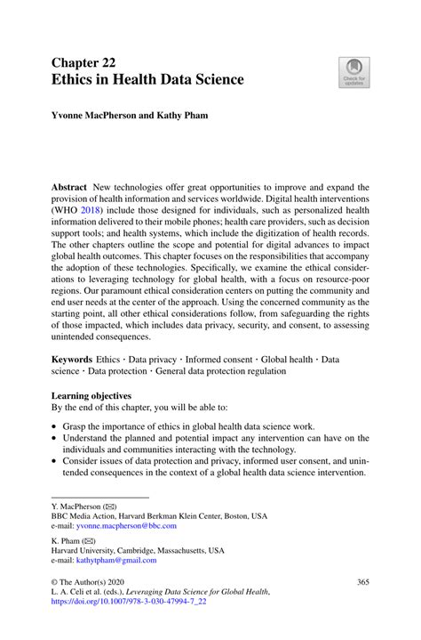 Pdf Ethics In Health Data Science