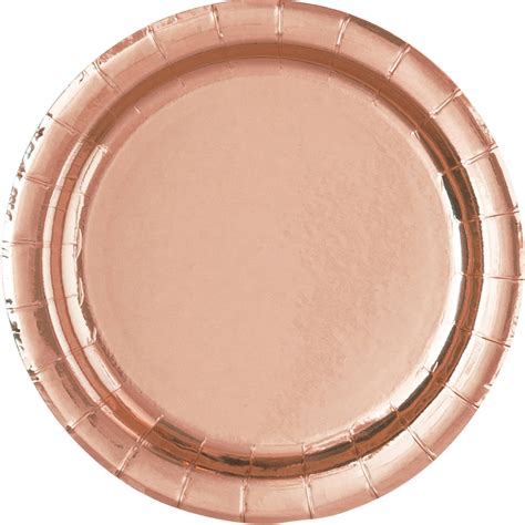 Paper Plates 9 In Rose Gold Foil 8ct