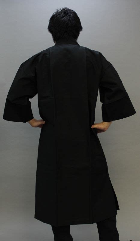 長法被の既製品が安い6107黒無地のロング法被を激安通販和物屋本舗