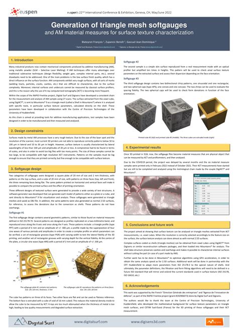 Pdf Generation Of Triangle Mesh Softgauges And Am Material Measures For Surface Texture