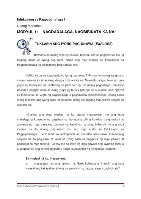 PDF Edukasyon Sa Pagpapahalaga I DEPED LDN DOKUMEN TIPS