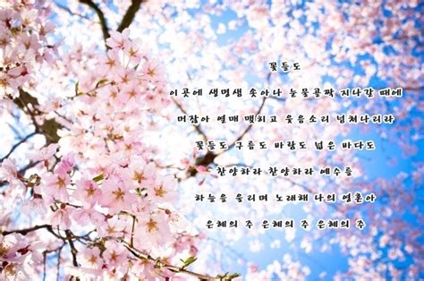 이곳에 생명샘 솟아나 꽃들도 花も 단선음원 Mp3 과 악보 영상 네이버 블로그