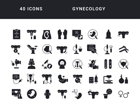 Set of simple icons of Gynecology 10559687 Vector Art at Vecteezy