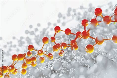 Vector Illustration Of Iron Molecules Depicting The Atomic Structure