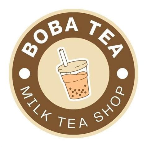 Nude Boba Milk Tea Logo Tea Logo Milk Tea Bubble Milk Tea