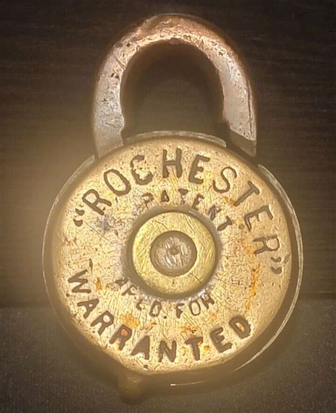 19th Century Rochester Warranted Antique Brass Combination Lock Padlock