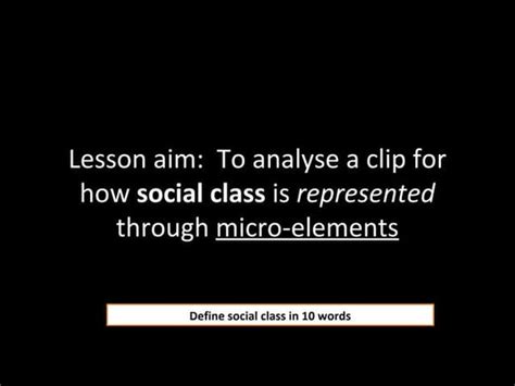 Social Class Representation