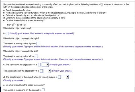 Solved Suppose The Position Of An Object Moving Horizontally