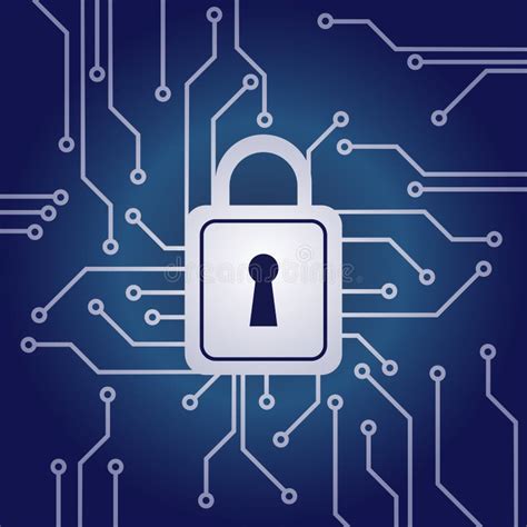 electronic lock network security concept stock illustration
