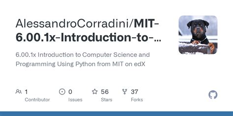 GitHub AlessandroCorradini MIT 6 00 1x Introduction To Computer