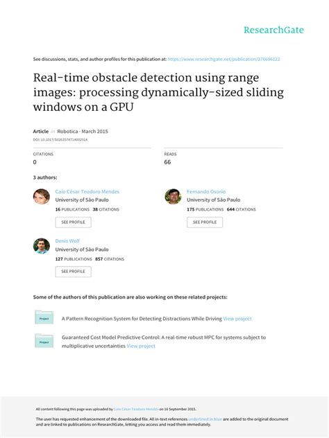 Real Time Obstacle Detection Using Range Images Processing Dynamically Sized Sliding Windows On