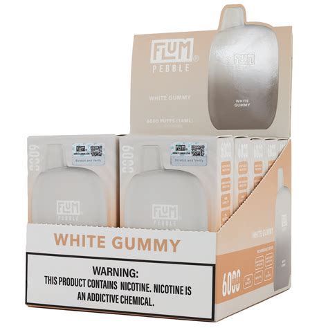 Flum Pebble White Gummy 10 Pack Delectable White Sweet Gummy Flavor