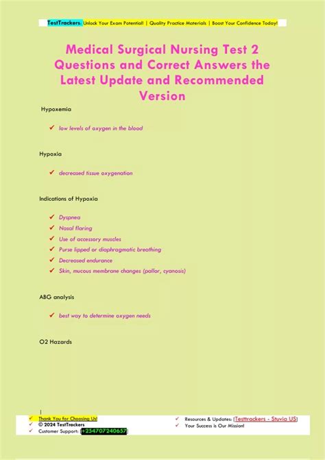 Medical Surgical Nursing Test 2 Questions And Correct Answers The Latest Update And Recommended