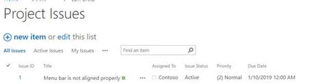 Working With Issue Tracking List In SharePoint