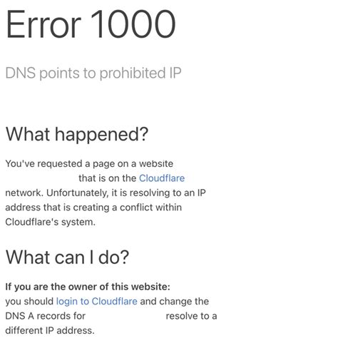 cloudflare dns carrd error 1000 dns points to prohibited ip r carrd
