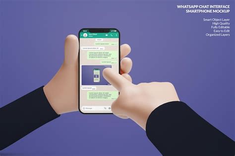 Premium Psd Whatsapp Chatting Massage Sharing App User Interface Mockup