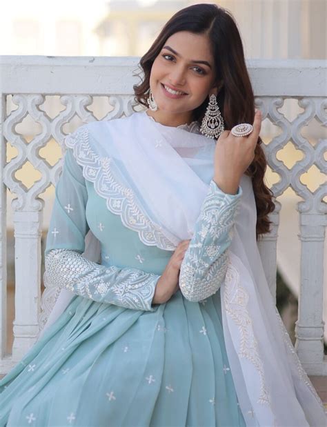 Sky Blue Anarkali Kurti Indifeels Australia
