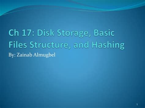 Ch 17 Disk Storage Basic Files Structure And Hashing Ppt