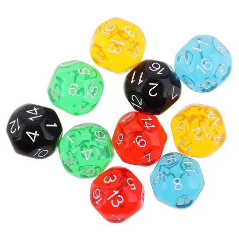 Lot 10pcs Dice To Play 16 Faces D16 Dice Clear Acr Vicedeal