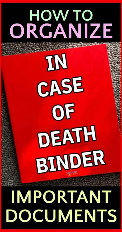 Important Documents Binder Checklist Printables And Paperwork Organizing Tips Artofit