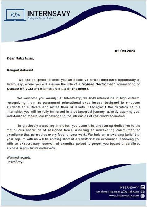 Hafiz Ullah On Linkedin Internsavy Internship Python