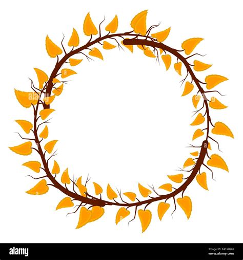 Isolated Autumn Yellow Leaves Wreath Vector Illustration Stock Vector