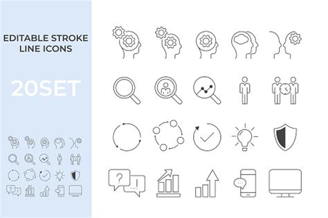 데이터 교환 트래픽 파일 클라우드 서버와 관련된 20개의 라인 아이콘 세트입니다 윤곽선 아이콘 모음 편집 가능한 획 벡터 일러스트 레이 션 금융에 대한 스톡 벡터 아트 및