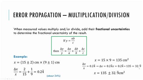 How To Know Which Error Propagation Formula To Use Abdullah Has Rojas